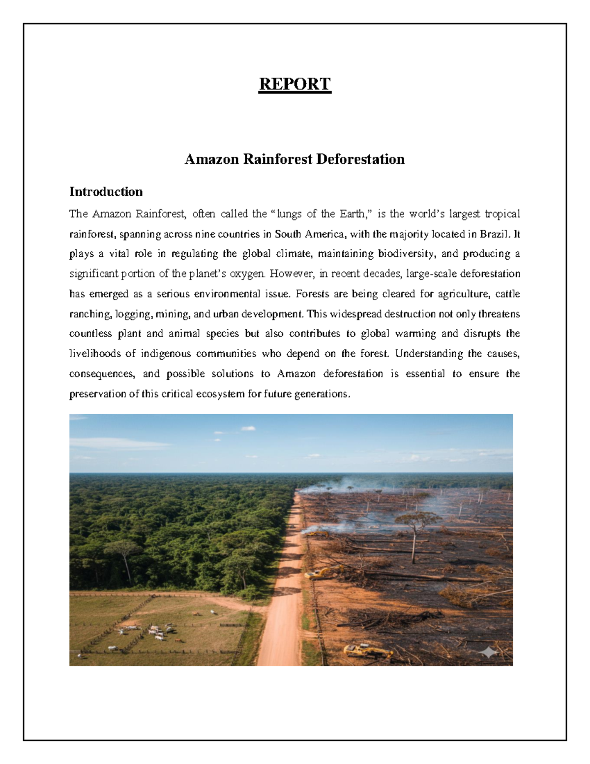 ESE 3 - Report on Amazon Rainforest Deforestation and Conservation ...