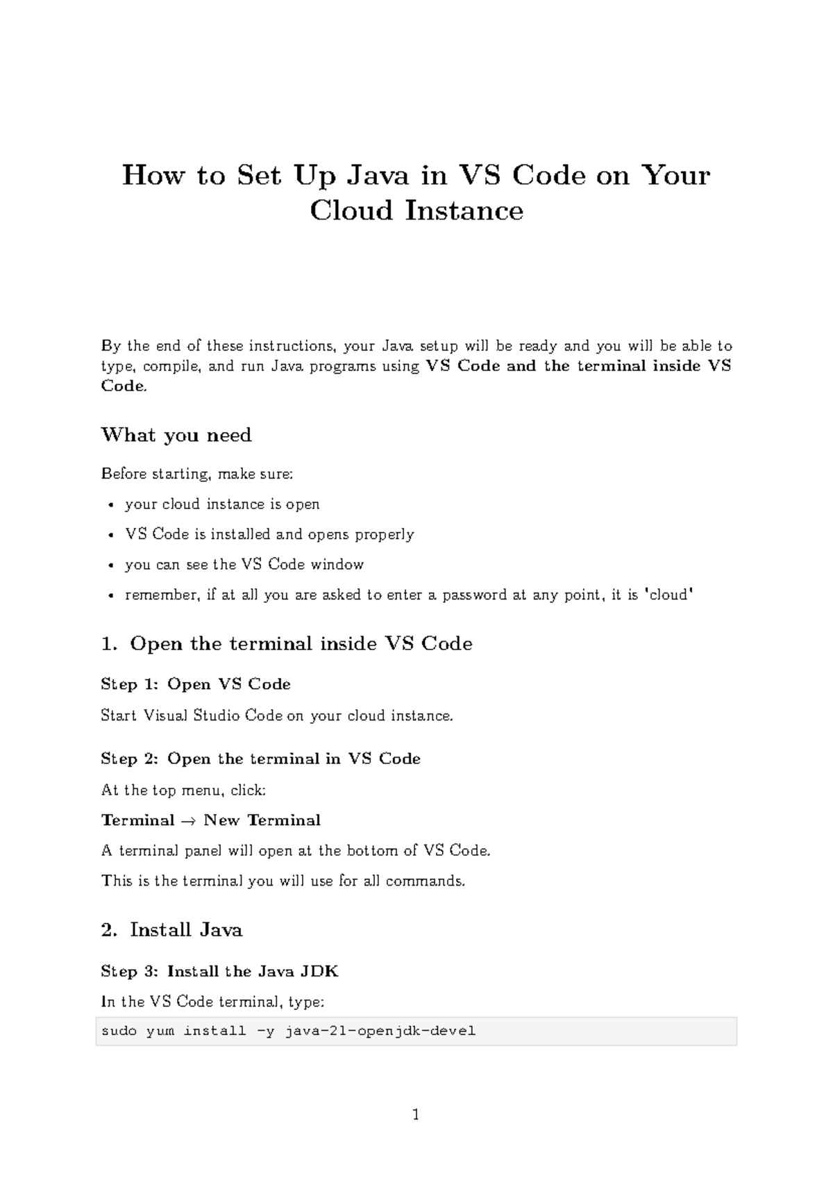 Java Installation Guide - RGGFB: Setting Up in VS Code - Studocu