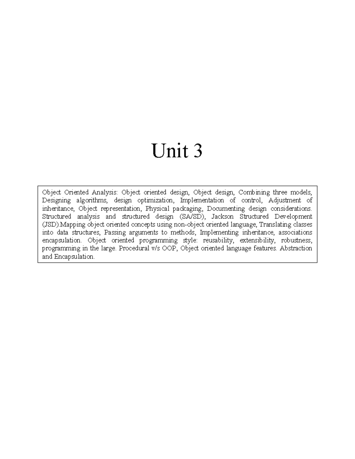 Unit 3: Object Oriented Analysis & Design - C++ Concepts and Techniques - Studocu