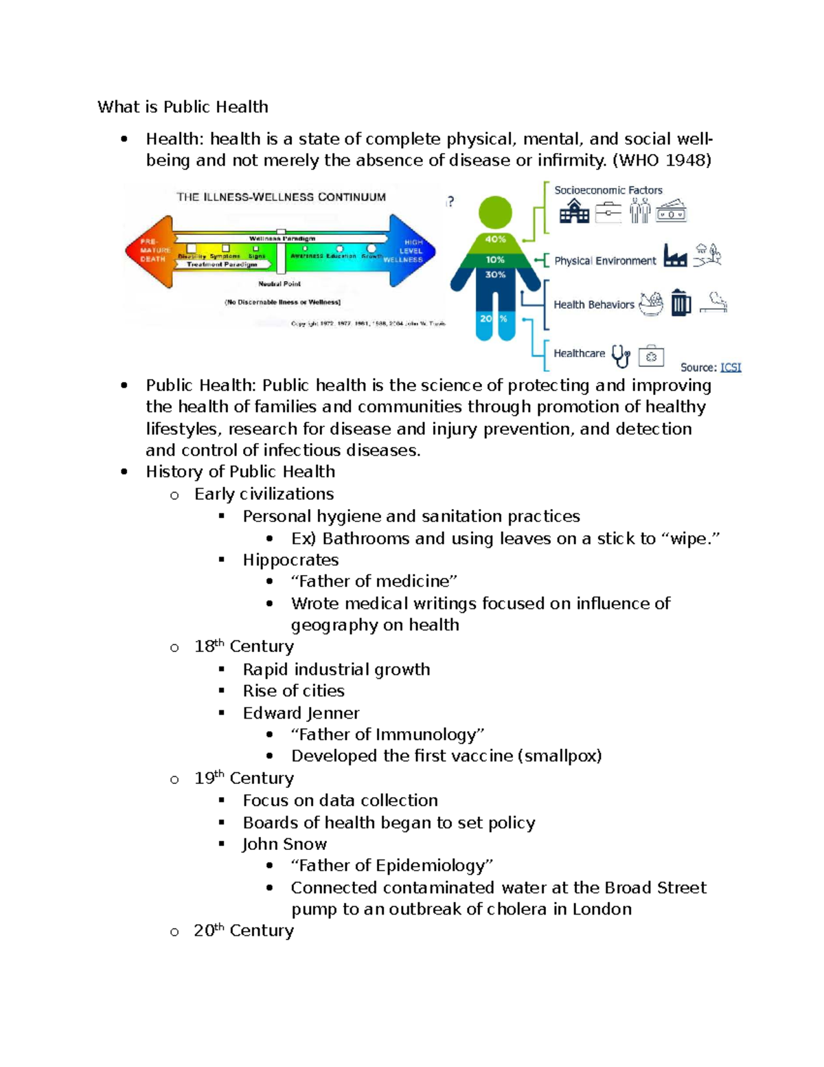 Intro to Public Health (PH101): Comprehensive Lecture Notes - Studocu