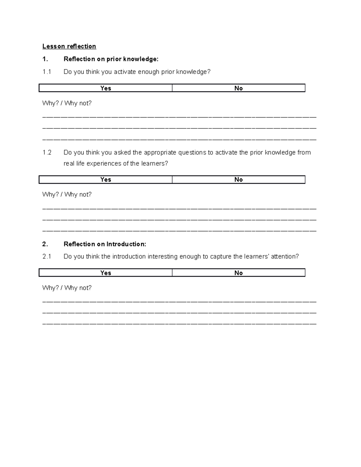 Lesson Reflection: WIL Ass 3 C 2022 Evaluation and Insights - Studocu