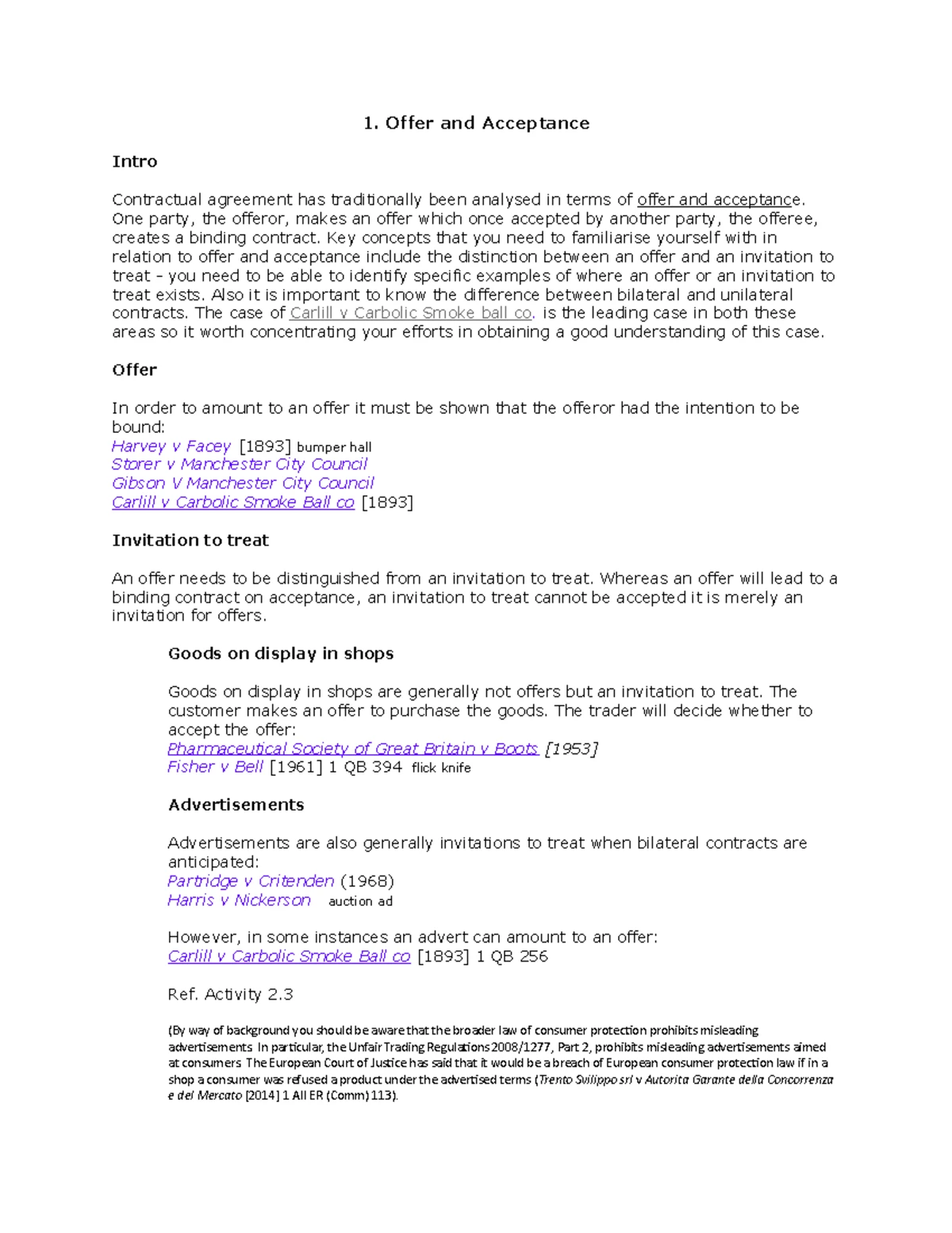 Contract Law proposition question on offer and acceptance - CONTRACT ...