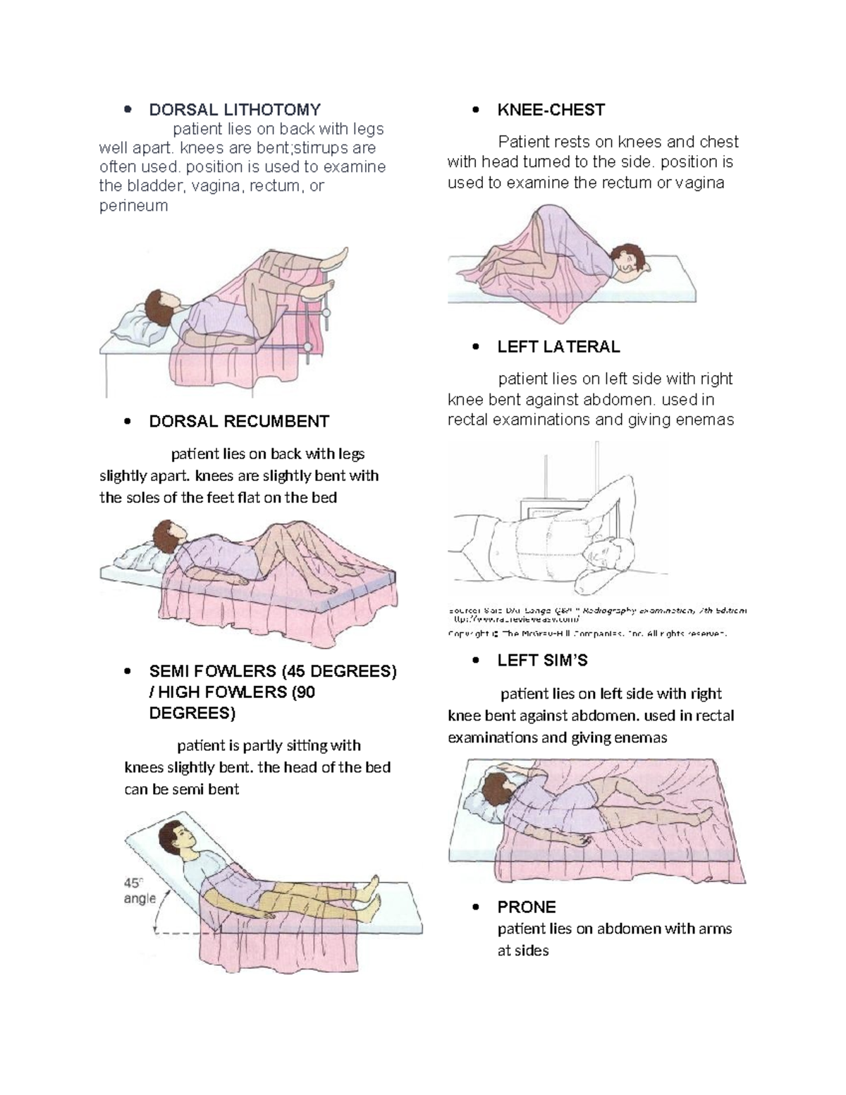 What Is Dorsal Recumbent Position