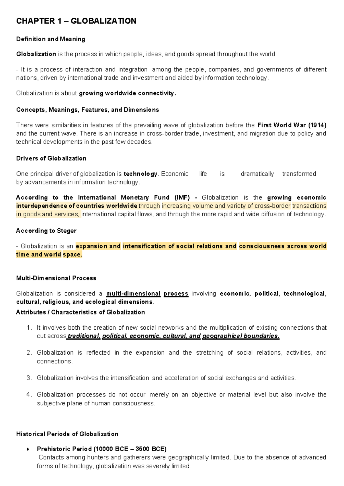 Contemporary World Reviewer (CHAPTER 1): Understanding Globalization ...