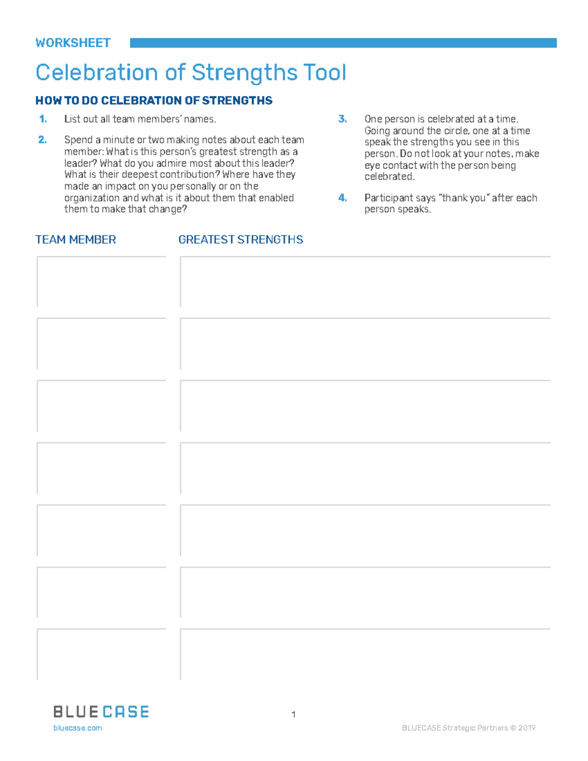 Celebration of Strengths Tool: Team Member Recognition Worksheet - Studocu