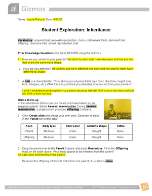 CELL Cycle Gizmo - Lab - 2018 Name: Jaycie Prescott Date: 3/4/ Student ...