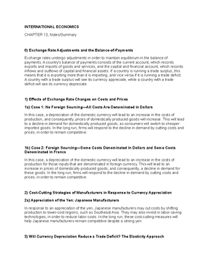 International Economics, Chapter 8 Notes:Summary - INTERNATIONAL ...