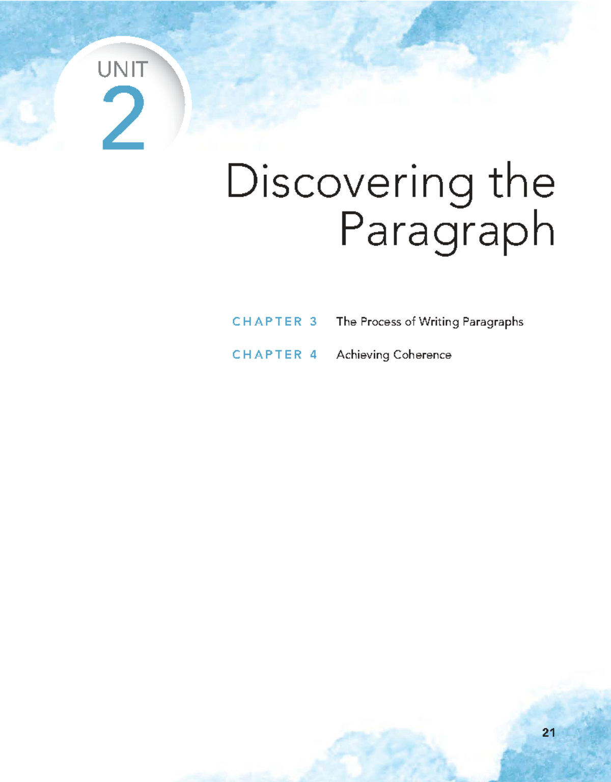 Unit 2: Discovering the Paragraph - Writing Process & Coherence Techniques - Studocu