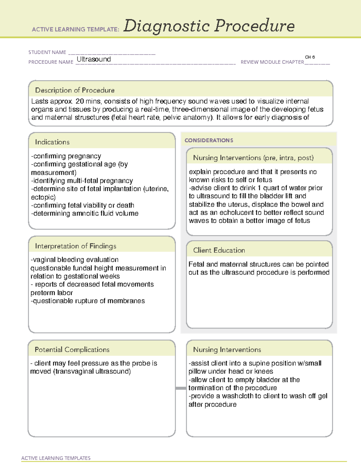 Ultrasound Diagnostic Procedure ATI Template.pdf - ACTIVE LEARNING ...