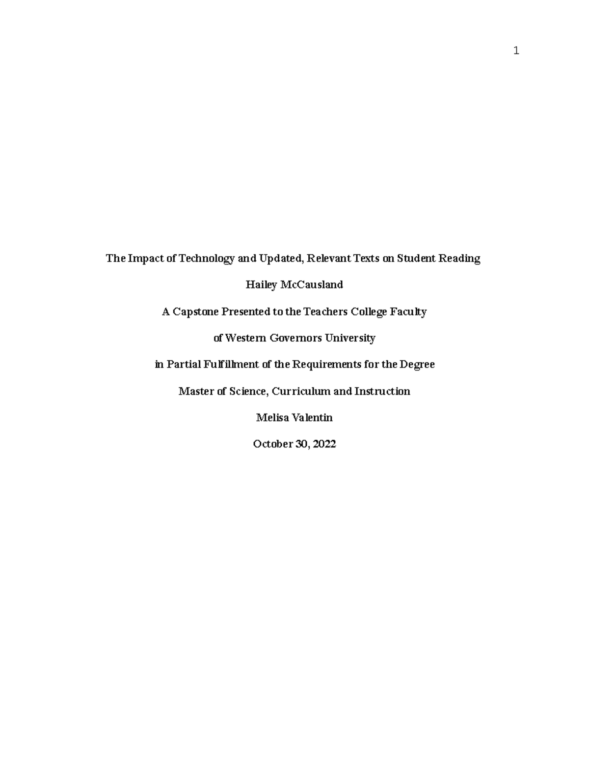 Task 5 - Capstone Paper: Impact of Tech on 2nd Graders' Reading ...