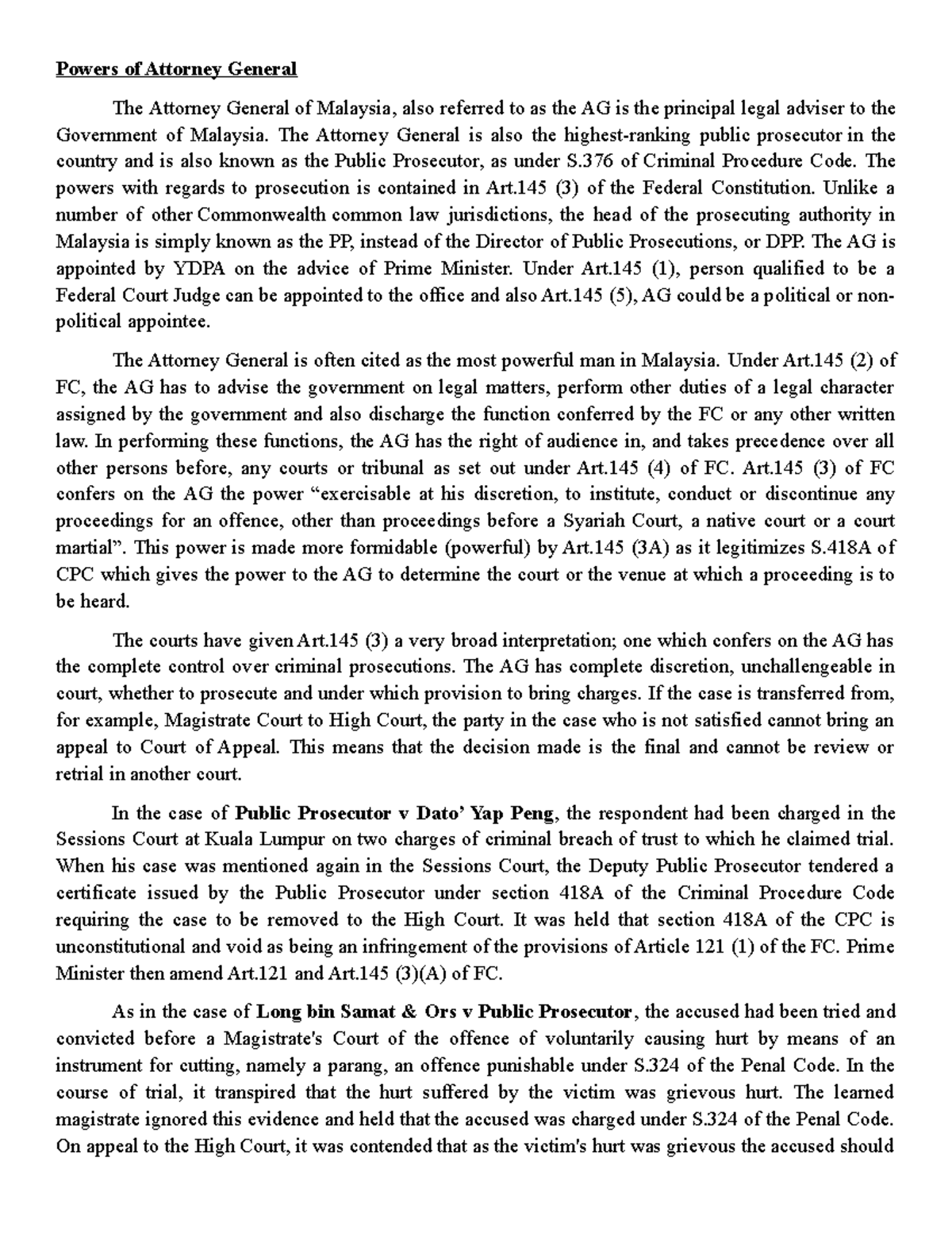 Powers and Responsibilities of the Attorney General: A Legal Overview ...