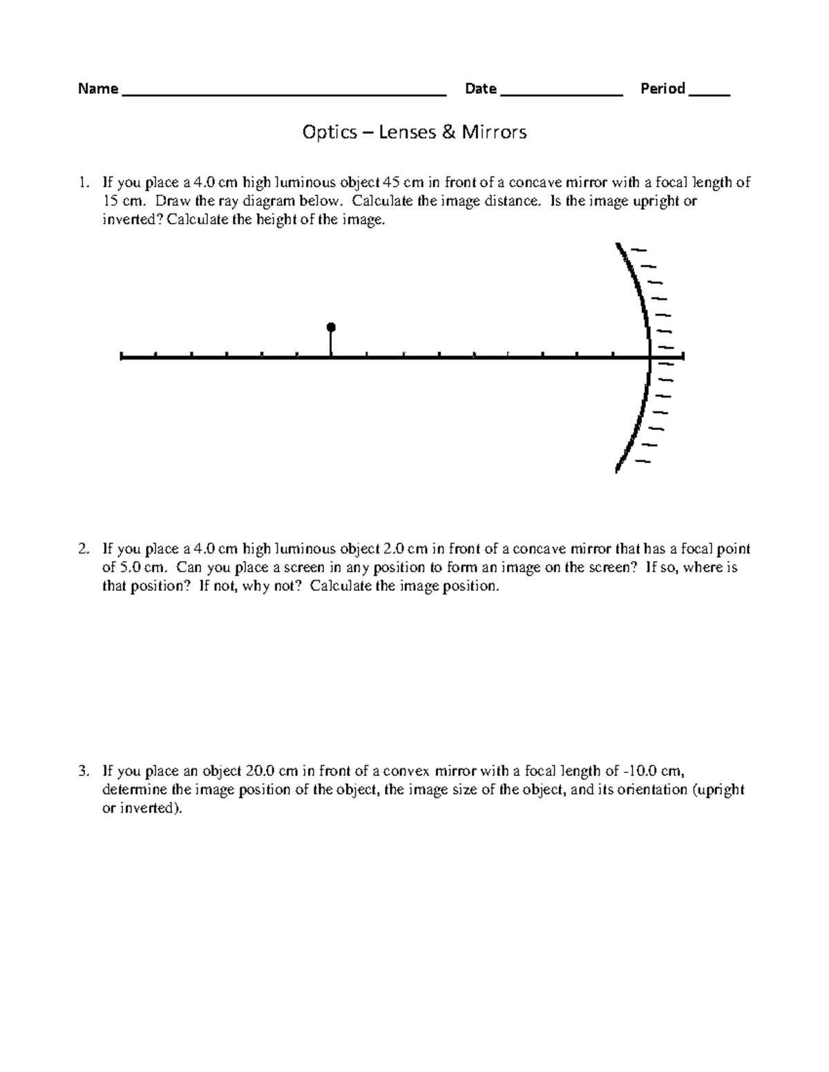 Optics WS - Lecture notes - Name ...