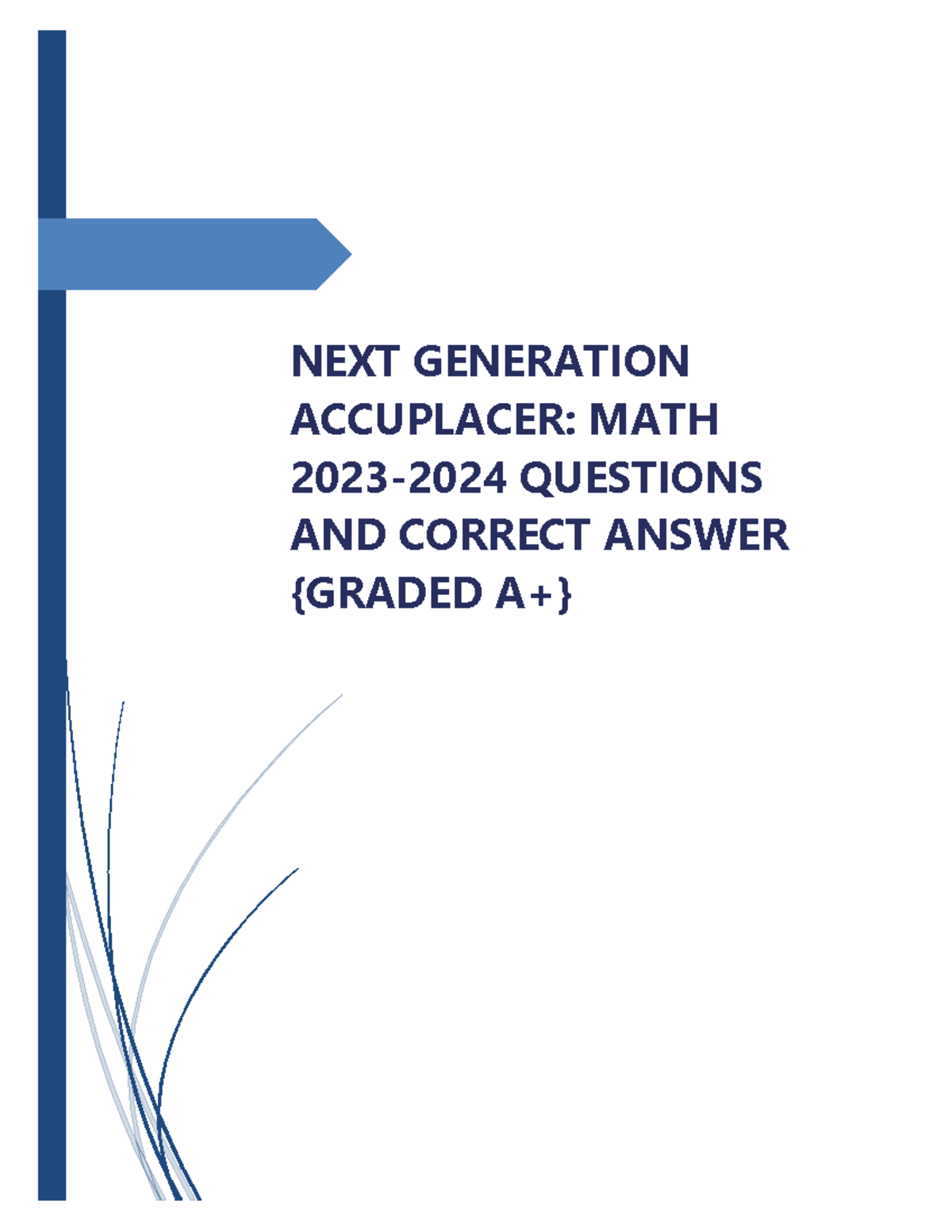 Next Gen Accuplacer Math Review: Questions & Answers 2023-2024 - Studocu