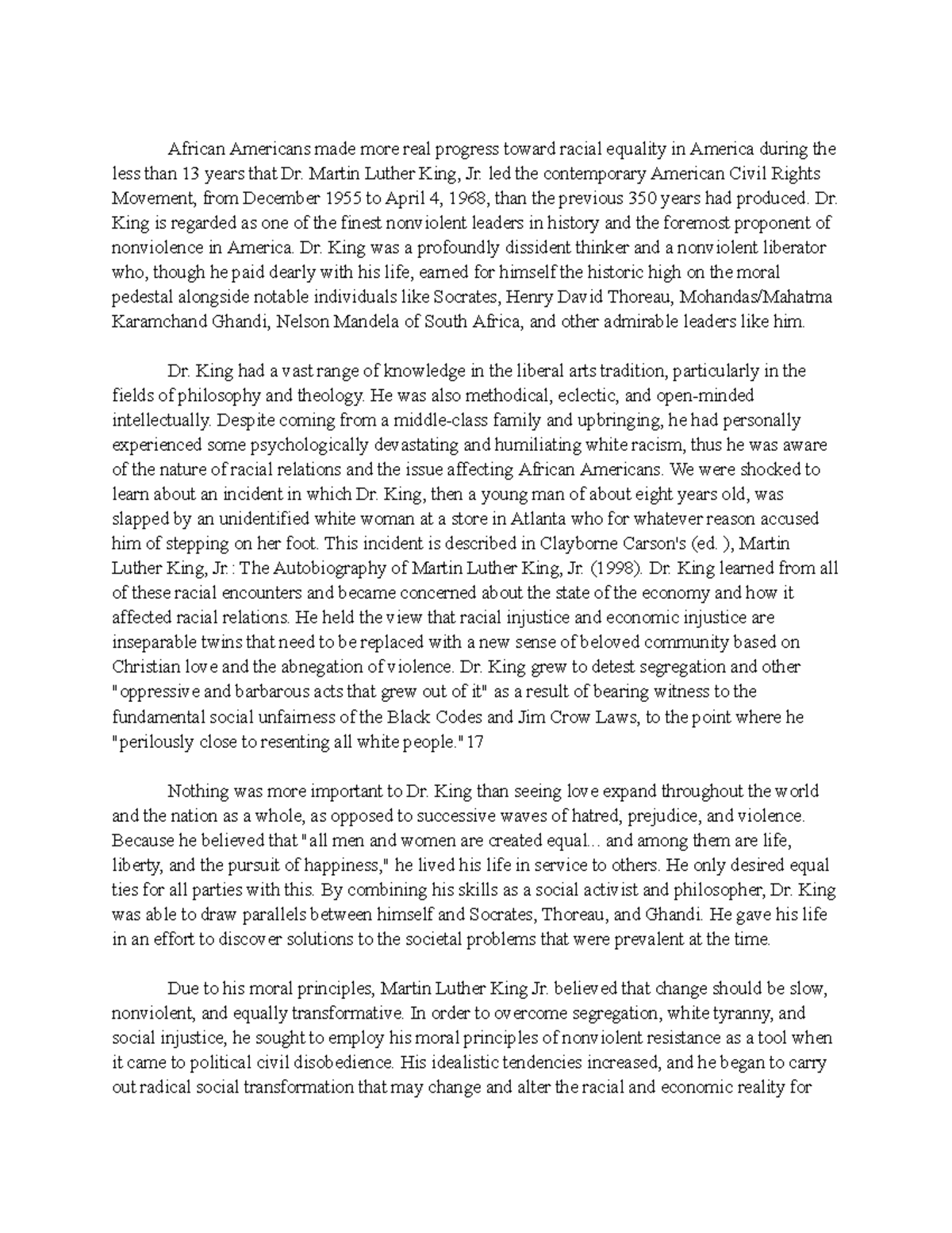 Book Chapter Review & Analysis - African Americans made more real ...