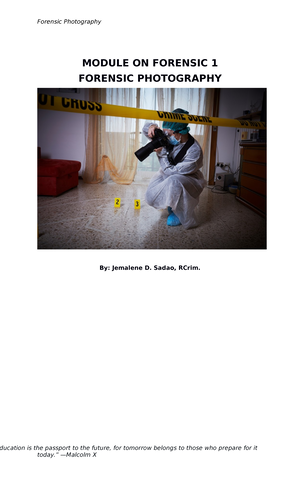 F1 - Forensic Photography - 1 CRIMIN 2 : POLICE PHOTOGRAPHY CEP 1-6 ...
