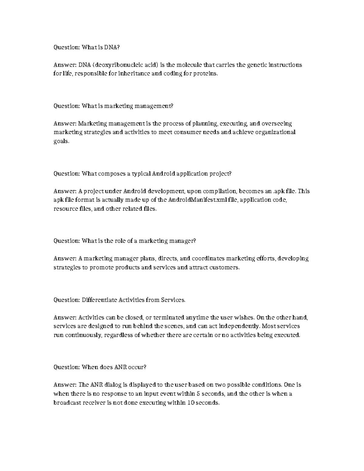 Harvard Presentation Law 7XAYV - Question: What is DNA? Answer: DNA ...