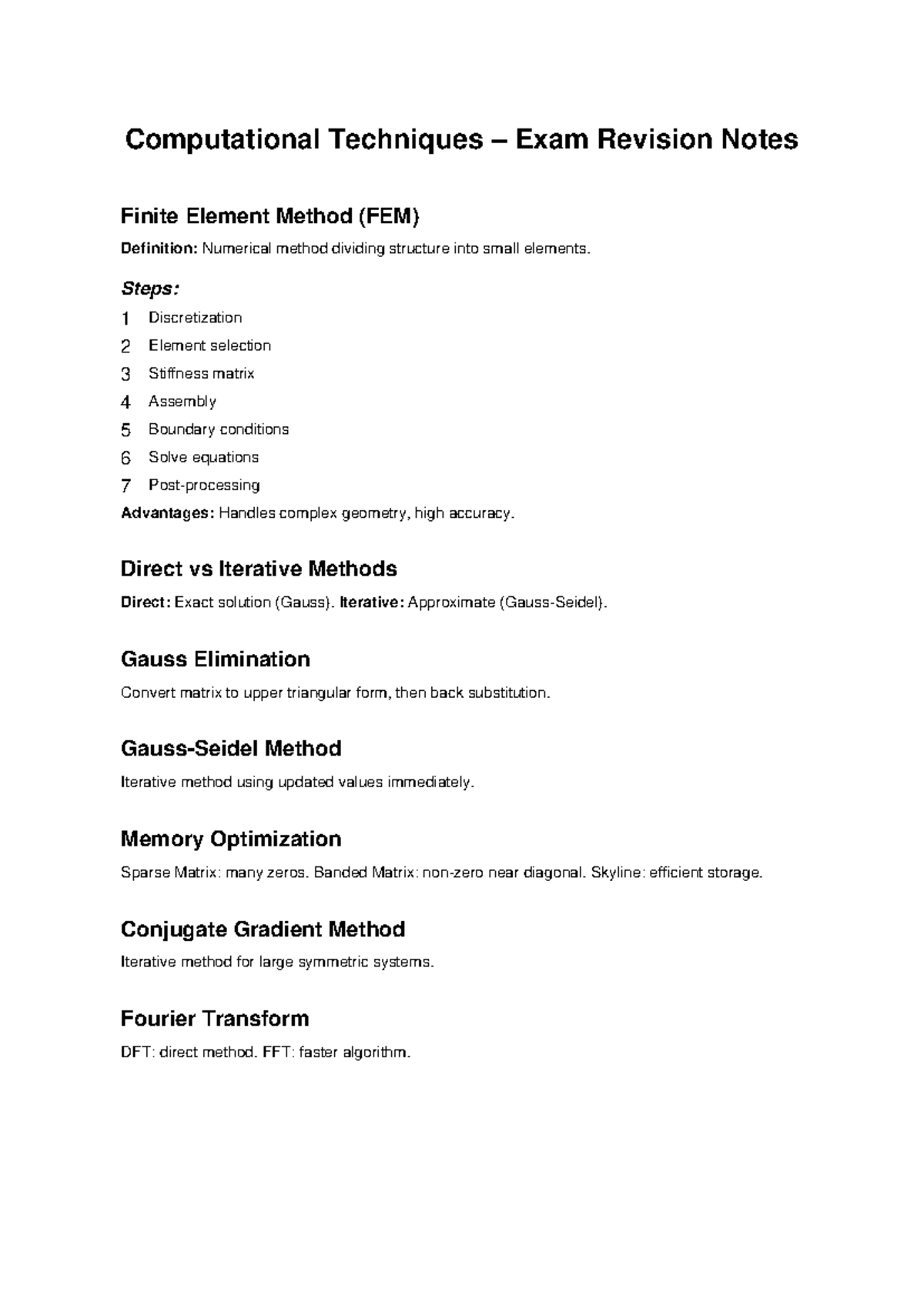 Computational Techniques Exam Revision-1 - Computational Techniques ...