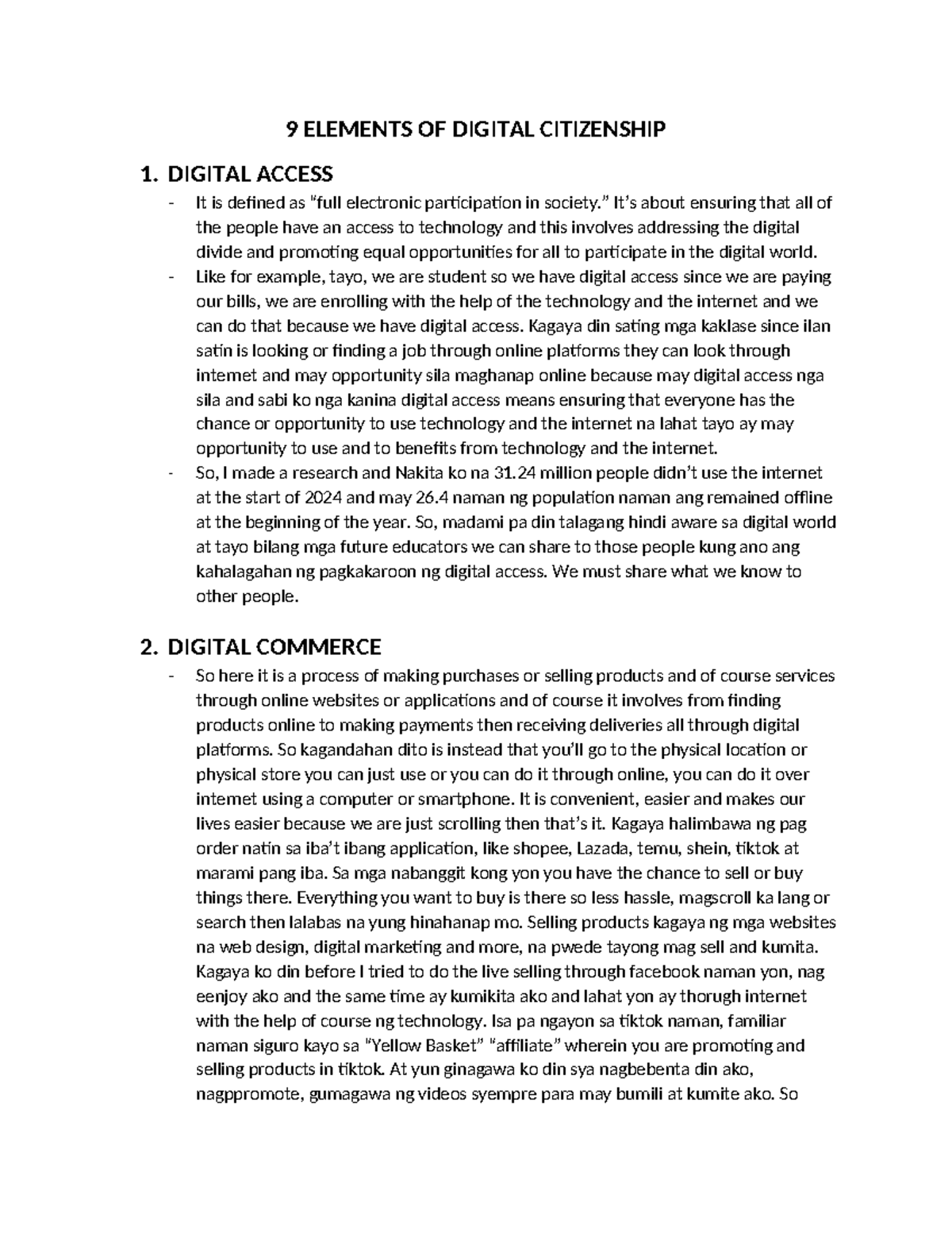 9 Key Elements of Digital Citizenship for Future Educators - Studocu