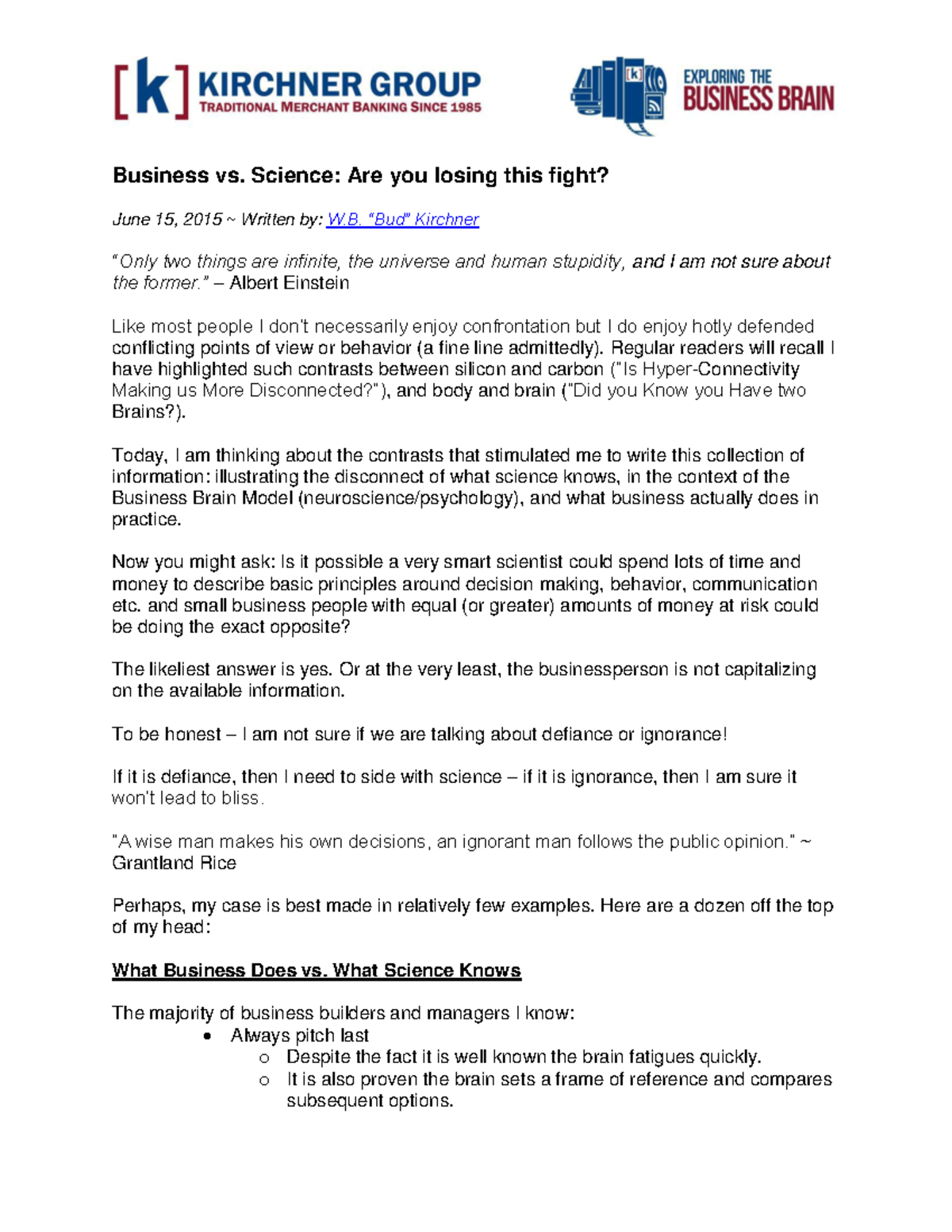 Business vs. Science Are you losing this fight - Business vs. Science ...
