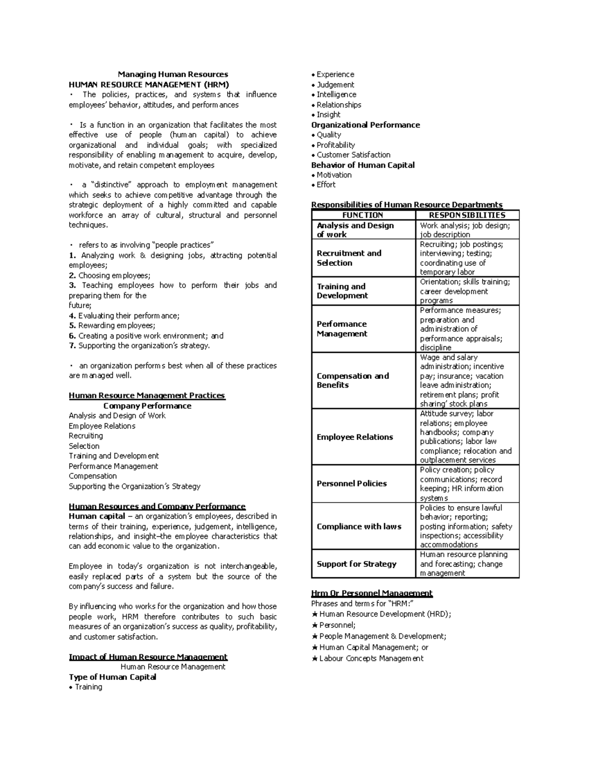 HRM Overview and Essentials: Lesson 1 SHRM Reviewer - Studocu