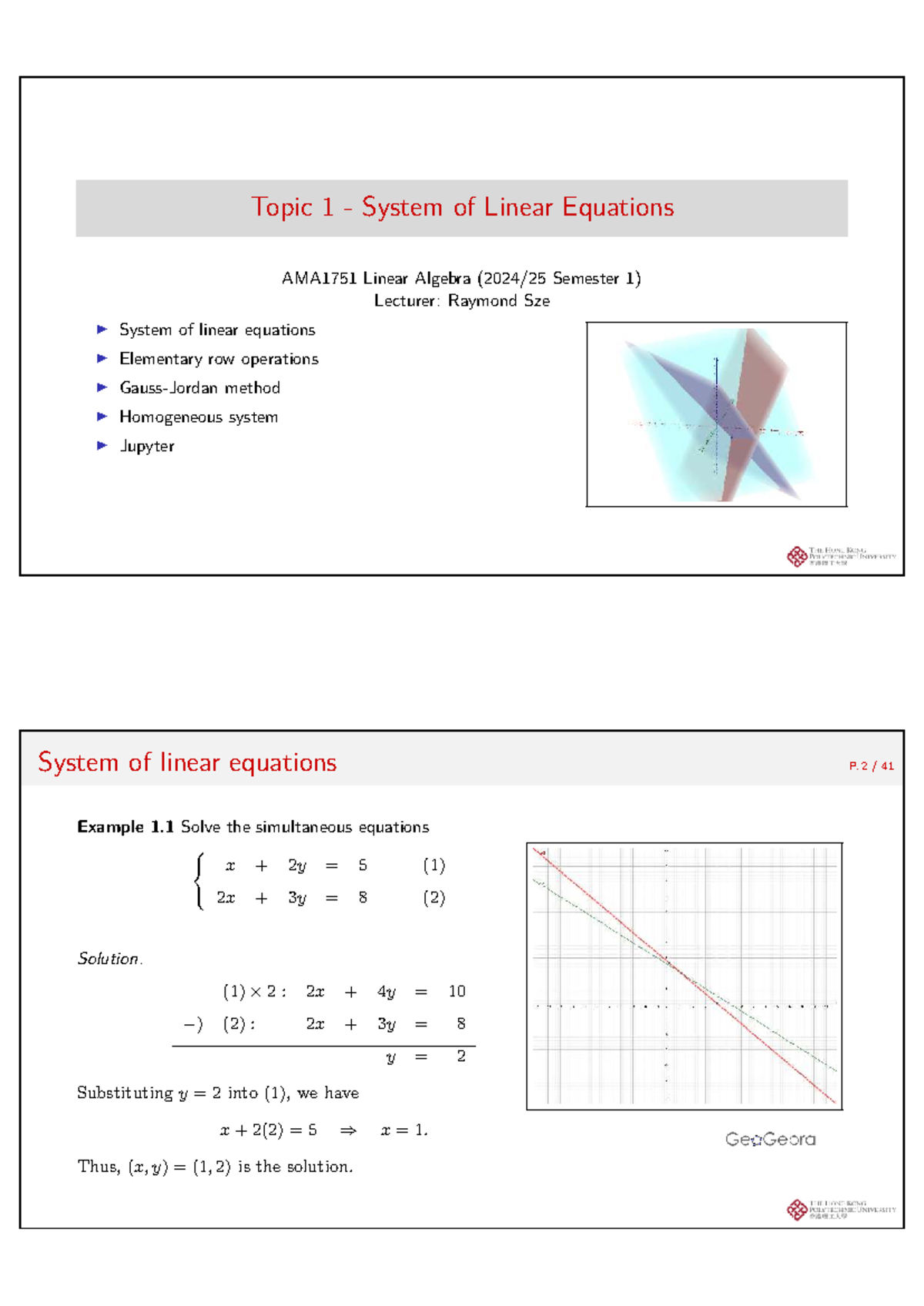 AMA1751 Linear Algebra: System of Linear Equations Notes - Studocu