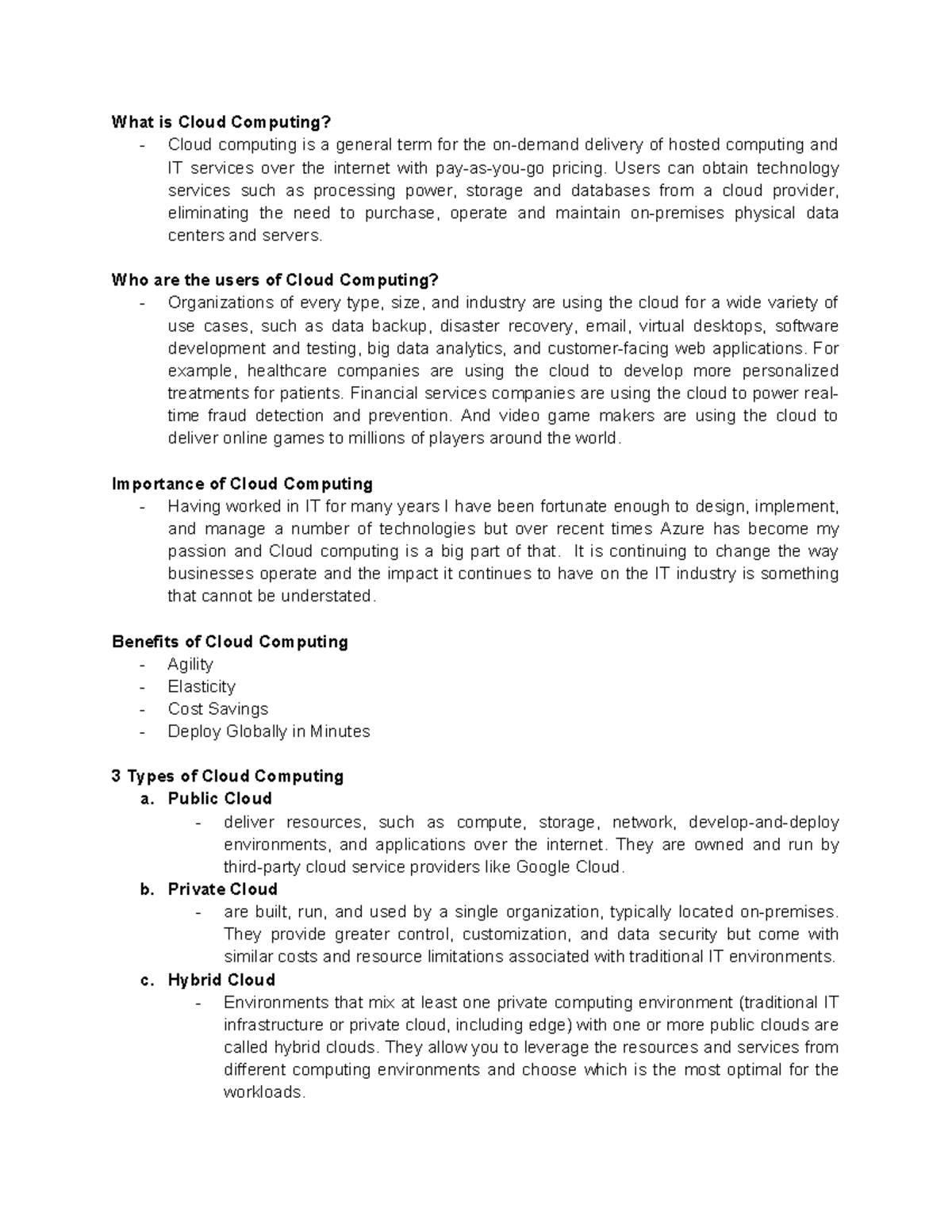 Cloud Computing and IoT Overview: Key Concepts and Benefits - Studocu