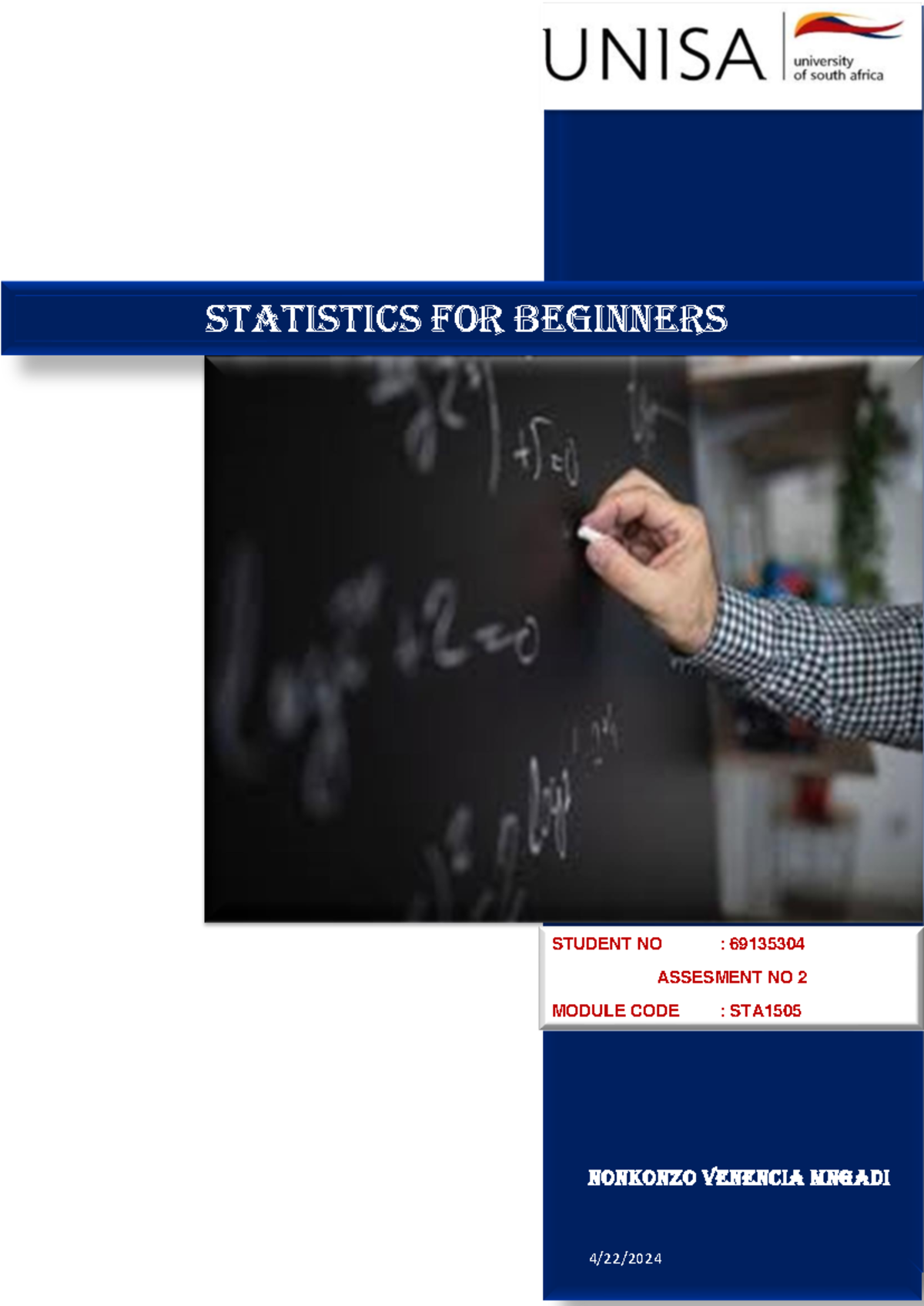 STA1505 Statistics Assignment 2: Mean, Median, Mode & Range ...