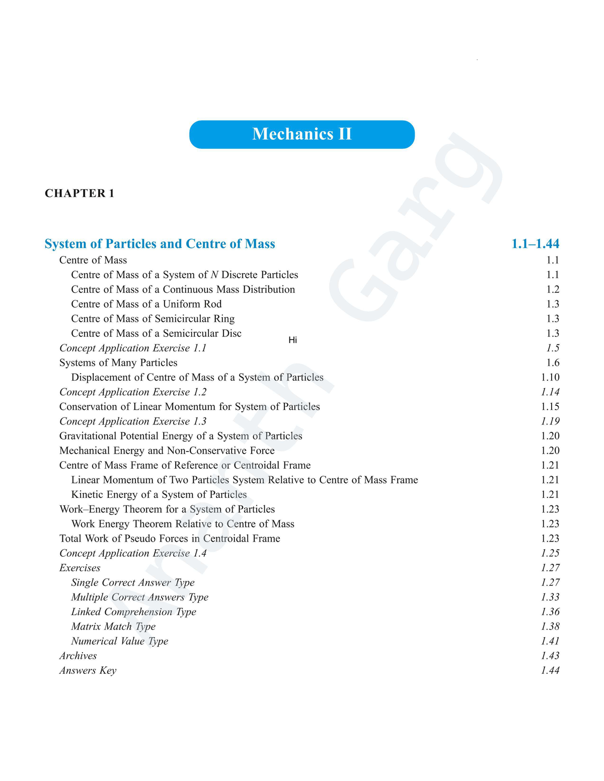 Mechanics II: Chapter 1 - System of Particles and Centre of Mass - Studocu