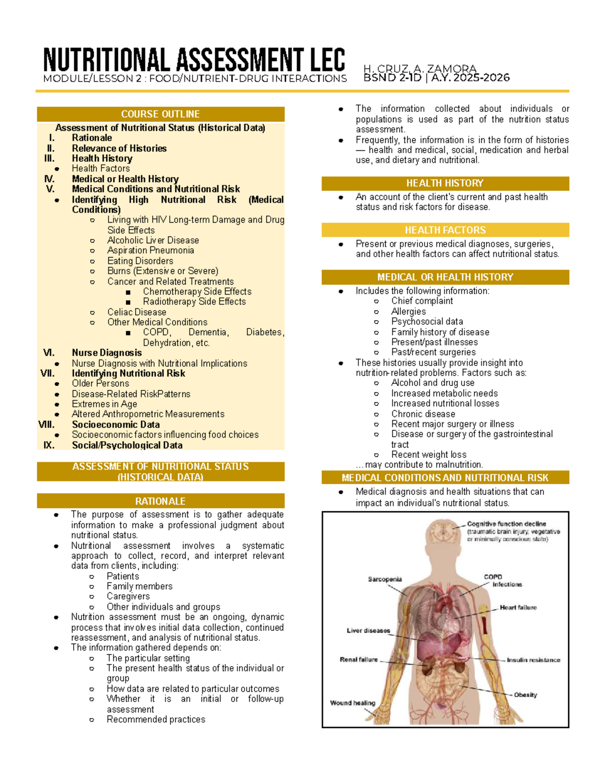 NUTRITIONAL ASSESSMENT 2: Interactions & Historical Data Analysis - Studocu