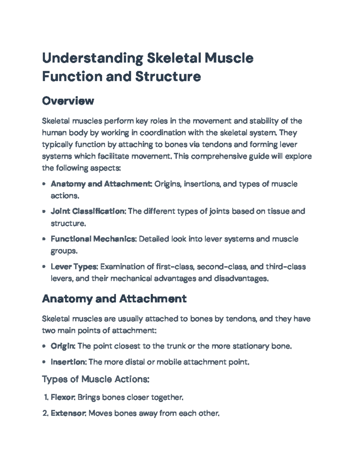 Understanding Skeletal Muscle Function and Structure: An Overview - Understanding Skeletal ...