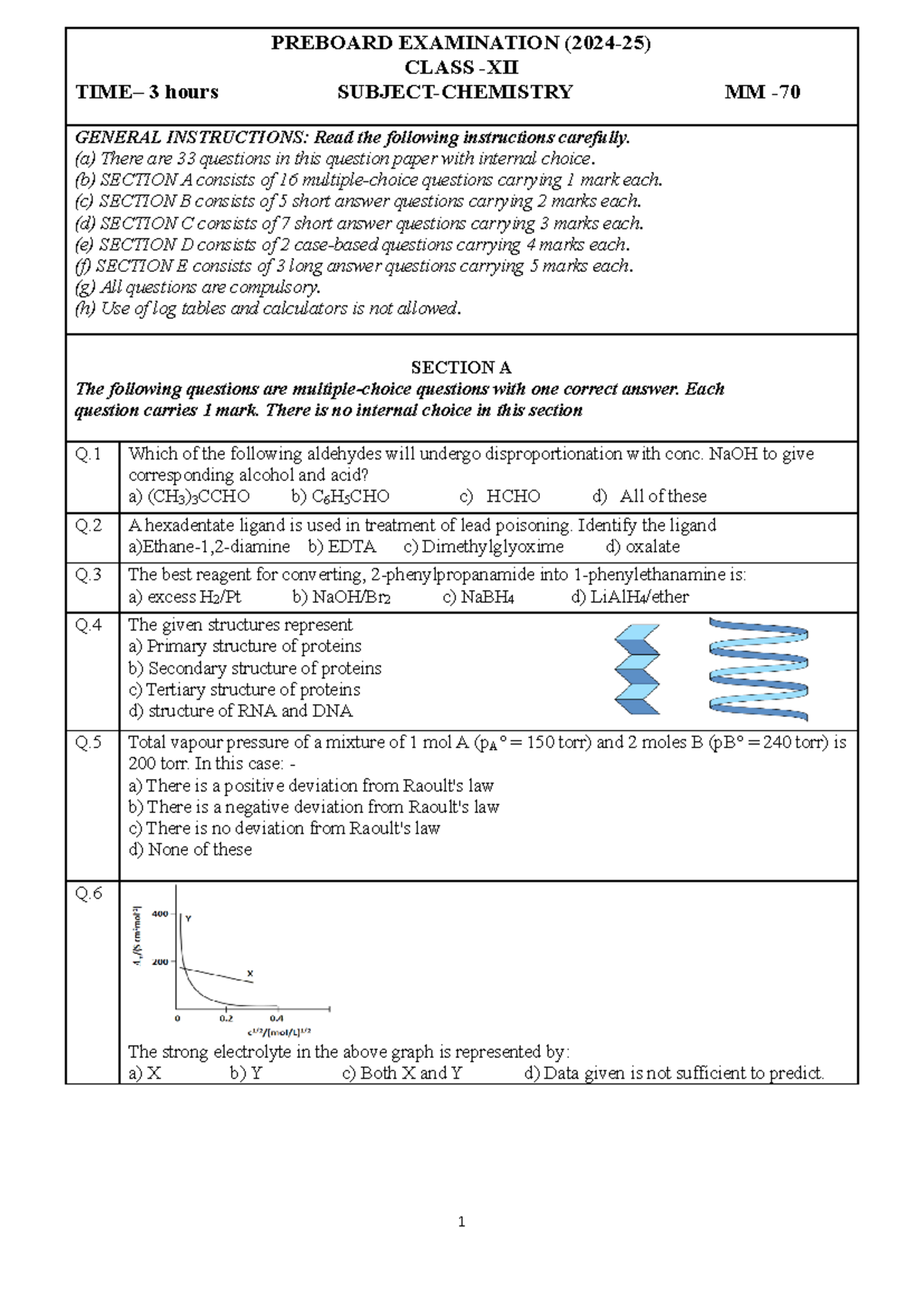 QP SET3 CHEM PB 2024-25: Preboard Exam Instructions & Questions - Studocu