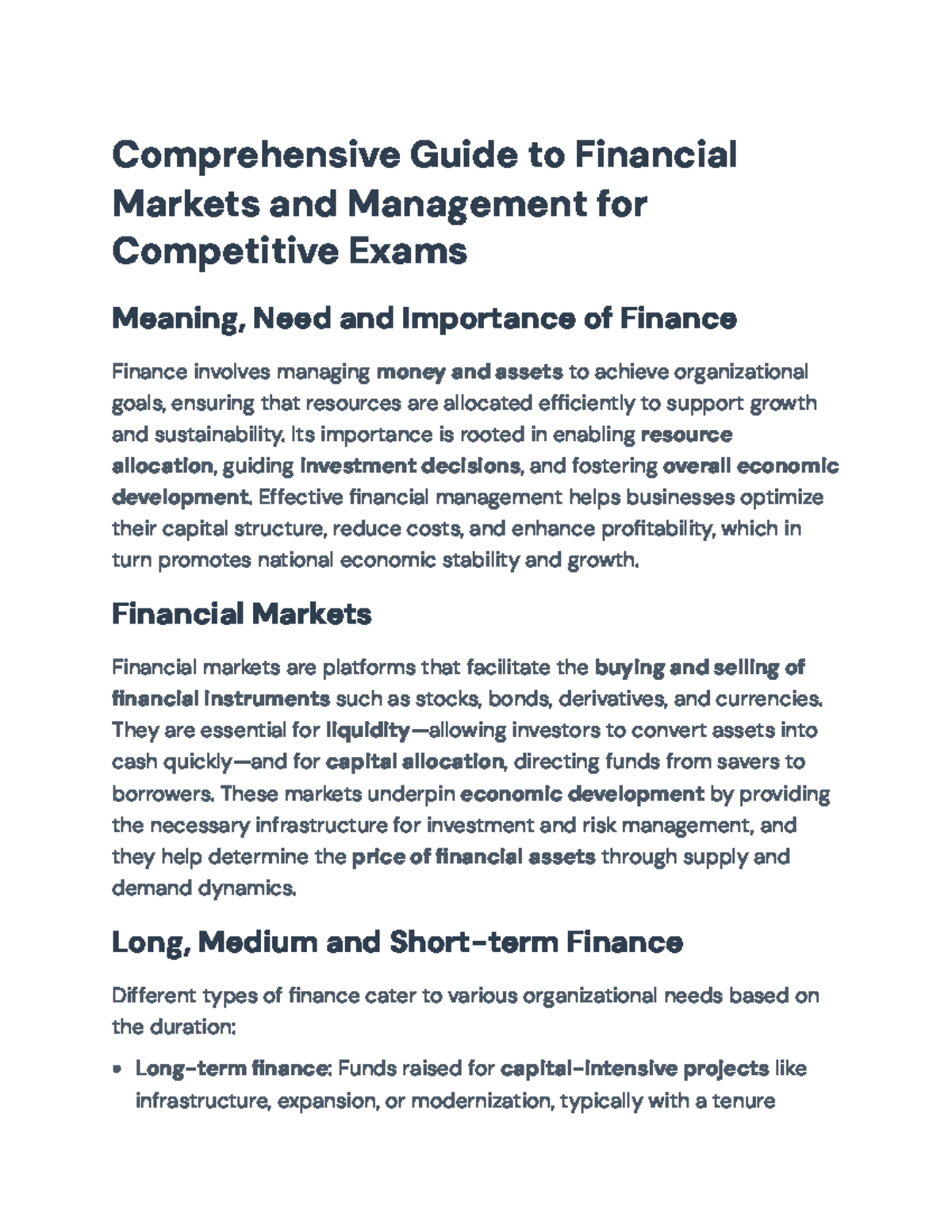 Comprehensive Financial Markets Management Guide for Competitive Exams ...