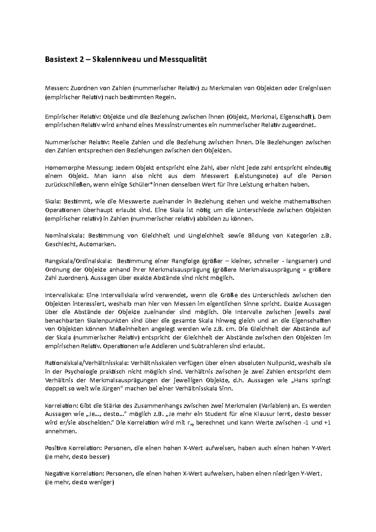 Basistext 2 - Skalenniveau und Messqualität - Basistext 2 ...