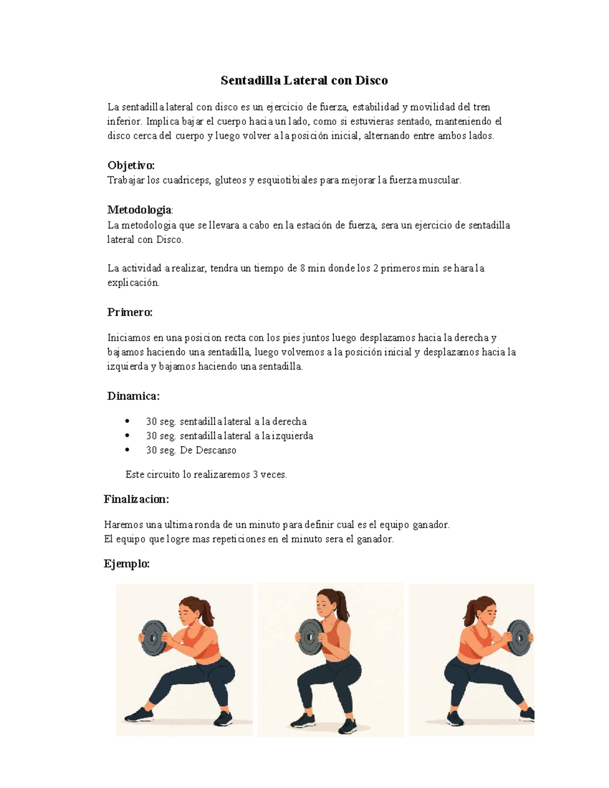 Ejercicio de Sentadilla Lateral con Disco: Fuerza y Estabilidad - Studocu