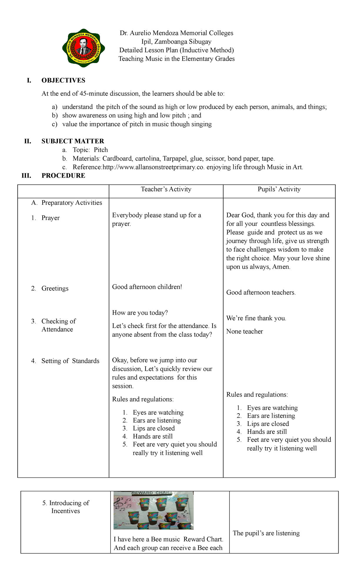 Detailed Lesson Plan By Mam Apple - Dr. Aurelio Mendoza Memorial ...