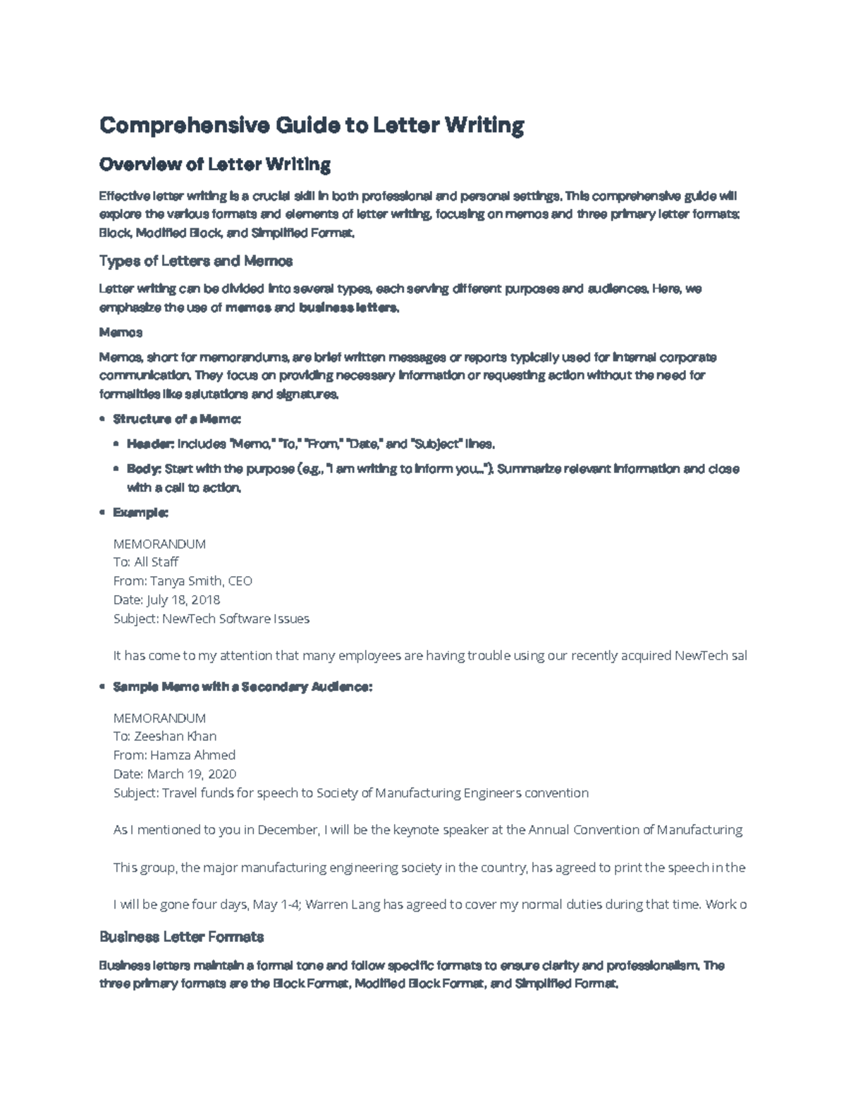 Comprehensive Guide to Letter Writing Formats and Techniques ...