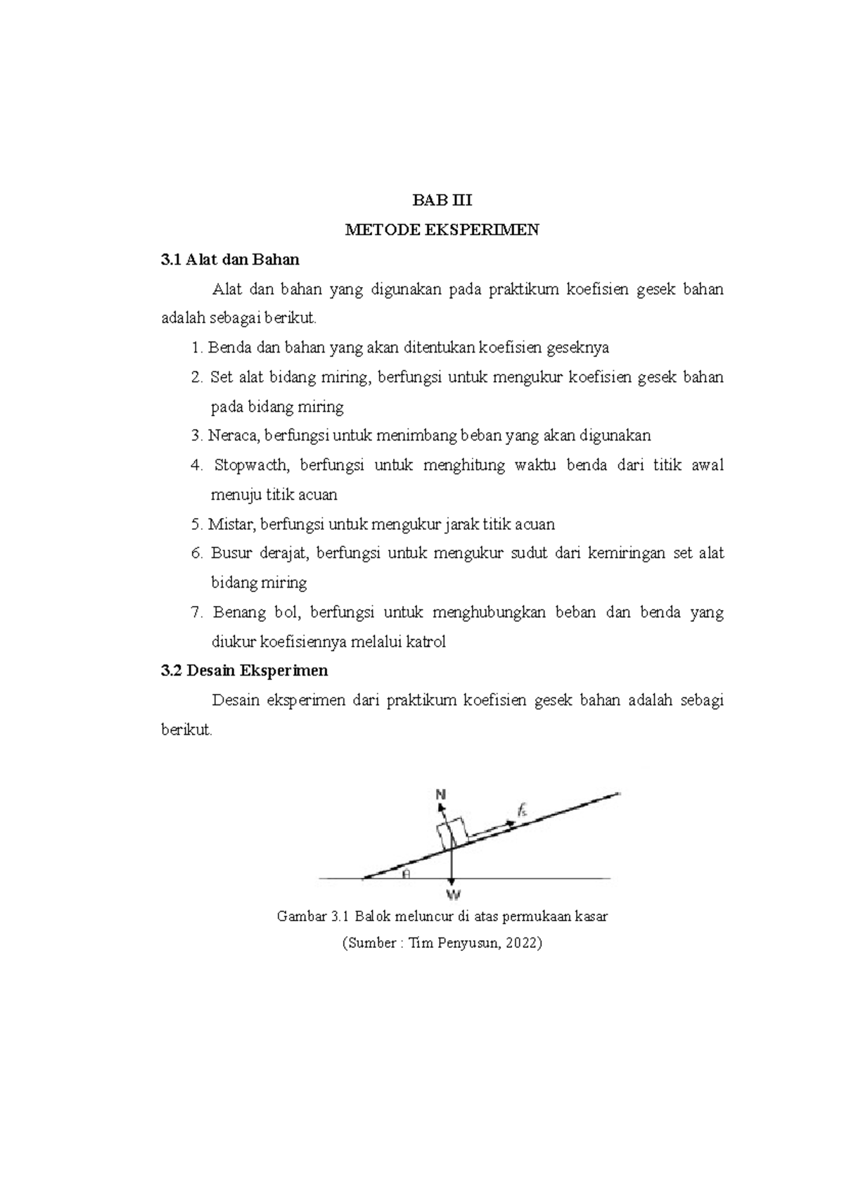 Praktikum Koefisien Gesek Bahan: Bab 3 dan 4 - Metode dan Hasil - Studocu