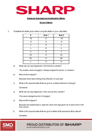 Grade 8 investigation number patterns - Number Patterns Investigation Grade 8 Maths Patterns are ...