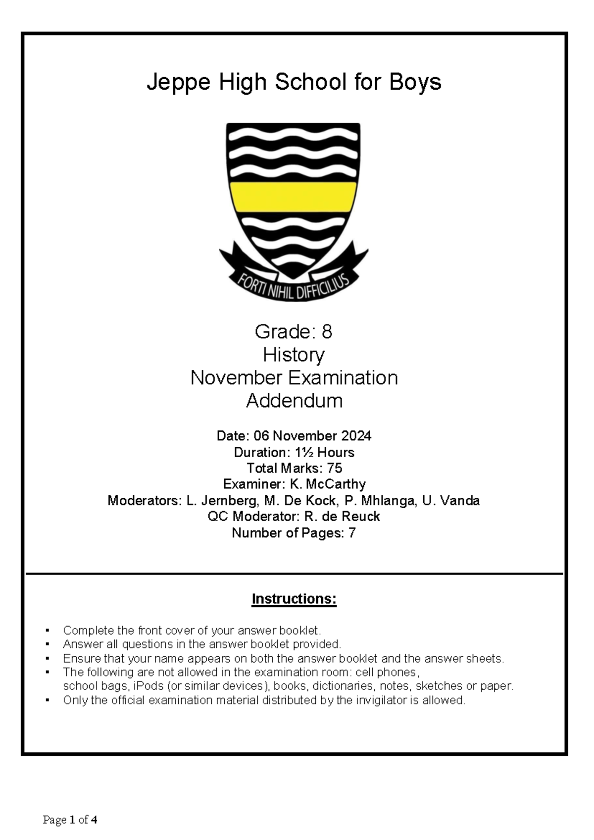 Grade 8 History Nov 2024 Exam Addendum: The Scramble for Africa - Studocu