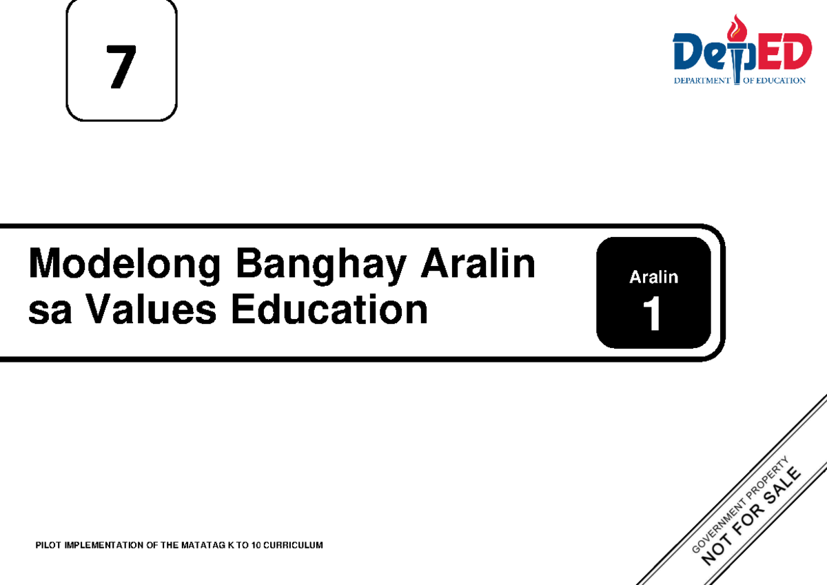 Lesson Exemplar Template for Values Education (VE) - MATATAG K to 10 ...