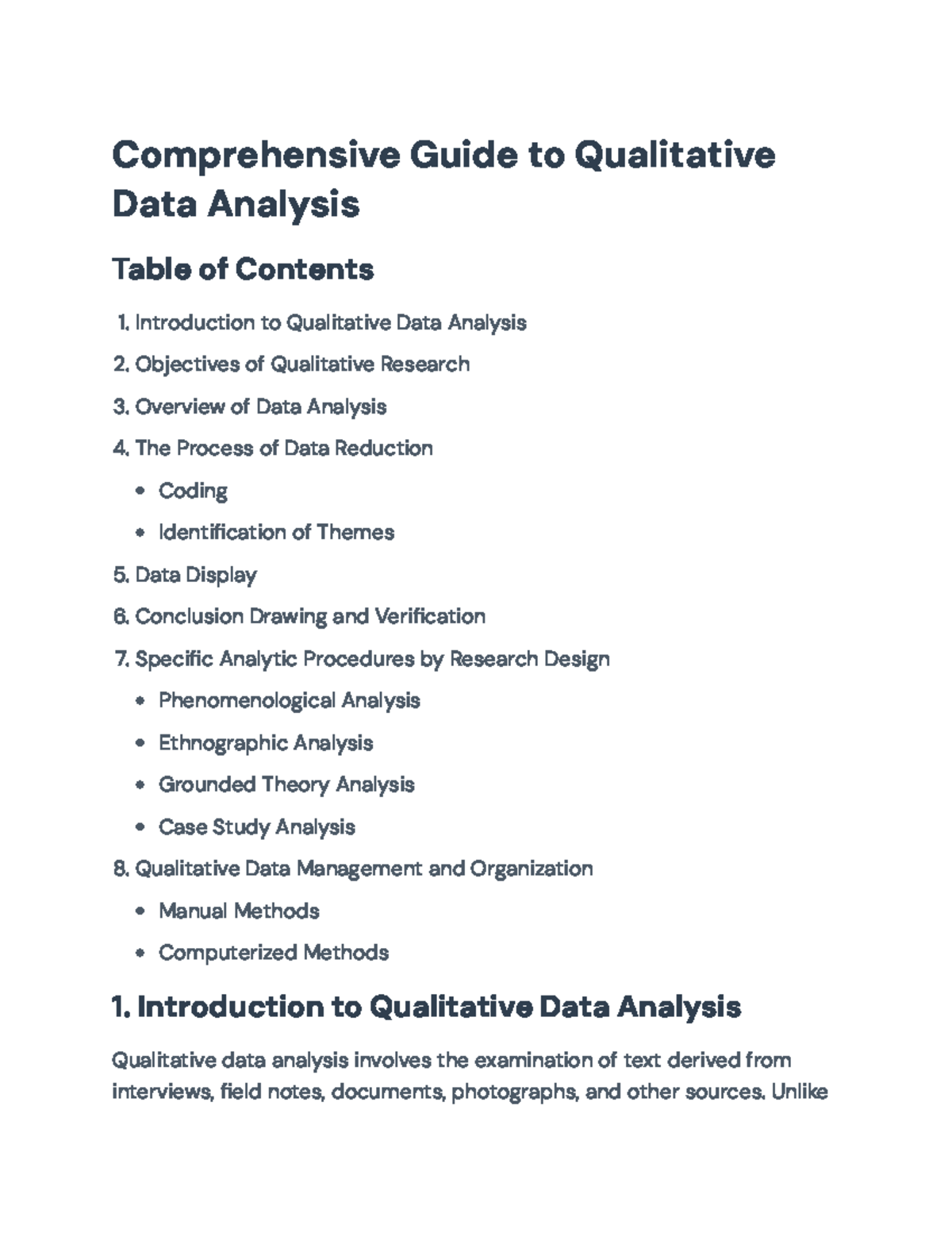 Qualitative Data Analysis: A Comprehensive Guide to Methods and ...