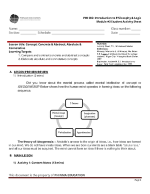 SAS 2 - Lesson 2 Logic - Module - Module # 2 Student Activity Sheet Name: - Studocu