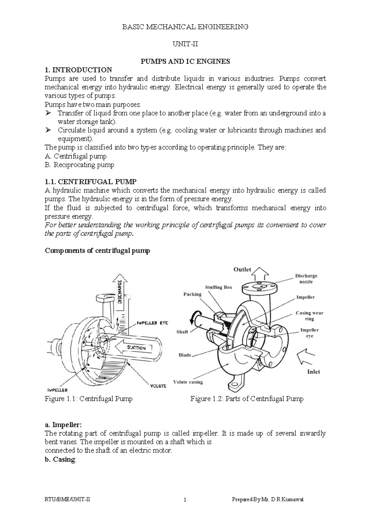 BME UNIT II - bme unit 2 notes - UNIT-II PUMPS AND IC ENGINES 1 ...