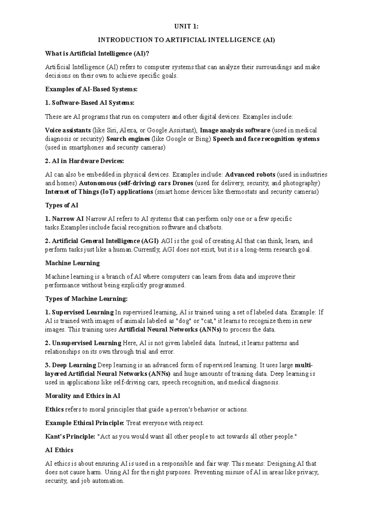 CCS345 Ethics and AI: Unit 1 Overview and Key Concepts - Studocu