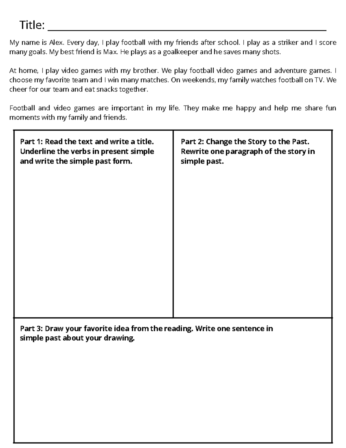 Reading Simple Past - Teaching Materials for English Class - Studocu