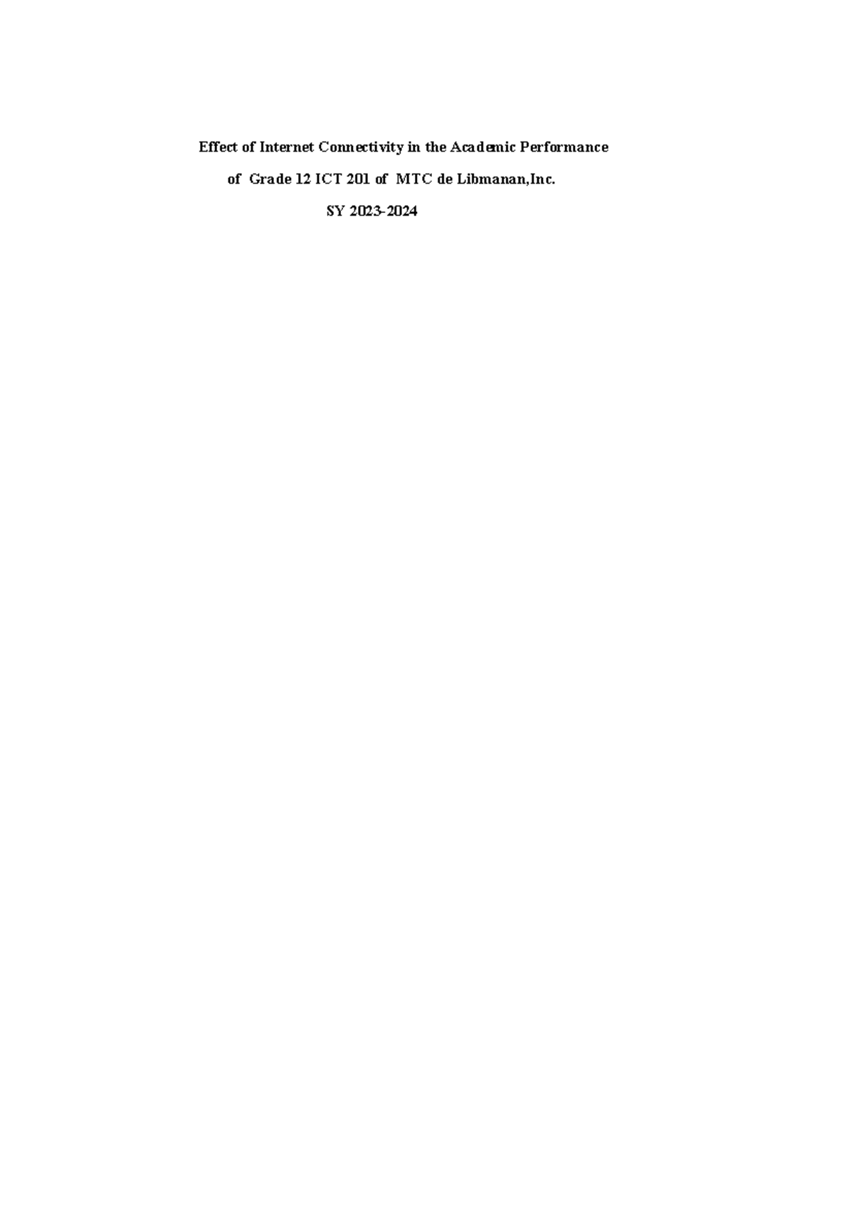 Effect of Internet Connectivity on Academic Performance of Grade 12 ICT ...