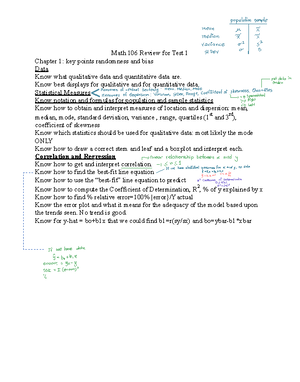Statistics MATH 106 - Summary notes of Independence and Multiplication ...
