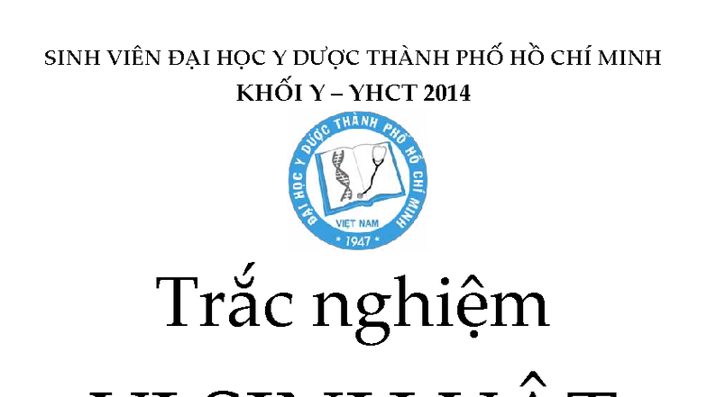 TEST VI SINH THEO BÀI - SINH VIÊN ĐẠI HỌC Y DƯỢC Y14A - Studocu