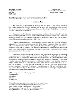 S1 RCP Resit - reading comprehension and precis exam - Reading ...