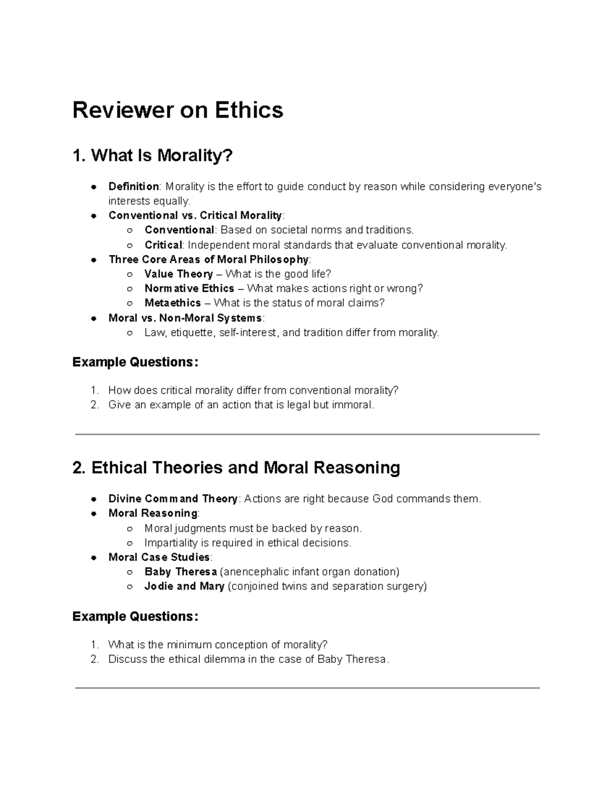 Reviewer on Ethics - What Is Morality? Definition: Morality is the ...